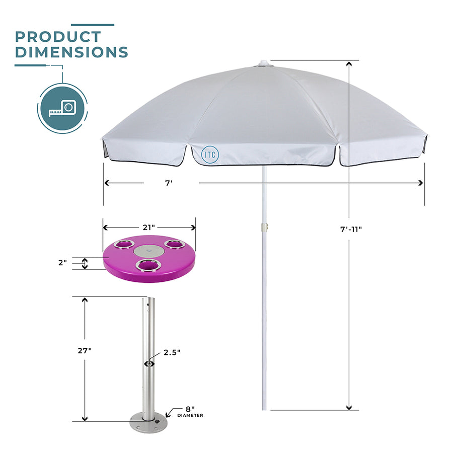 Round Boat Table System with Umbrella | ITC Shop Now