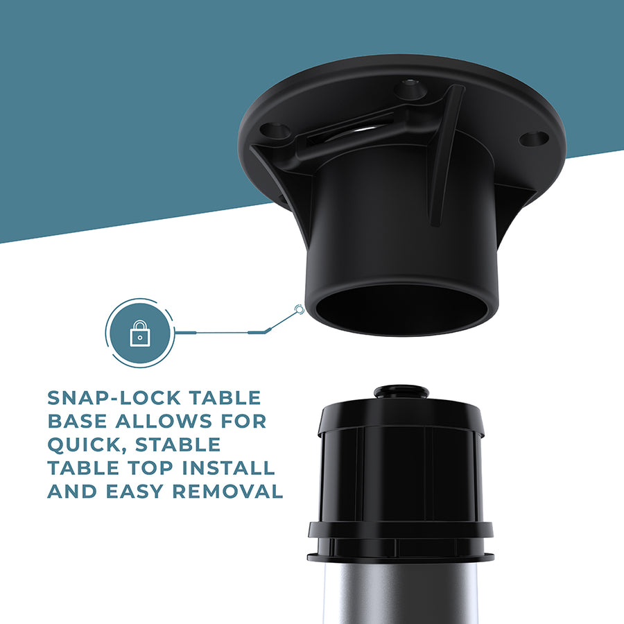 Redwood Boat & RV Table Leg Kit - Silver & Black Finishes