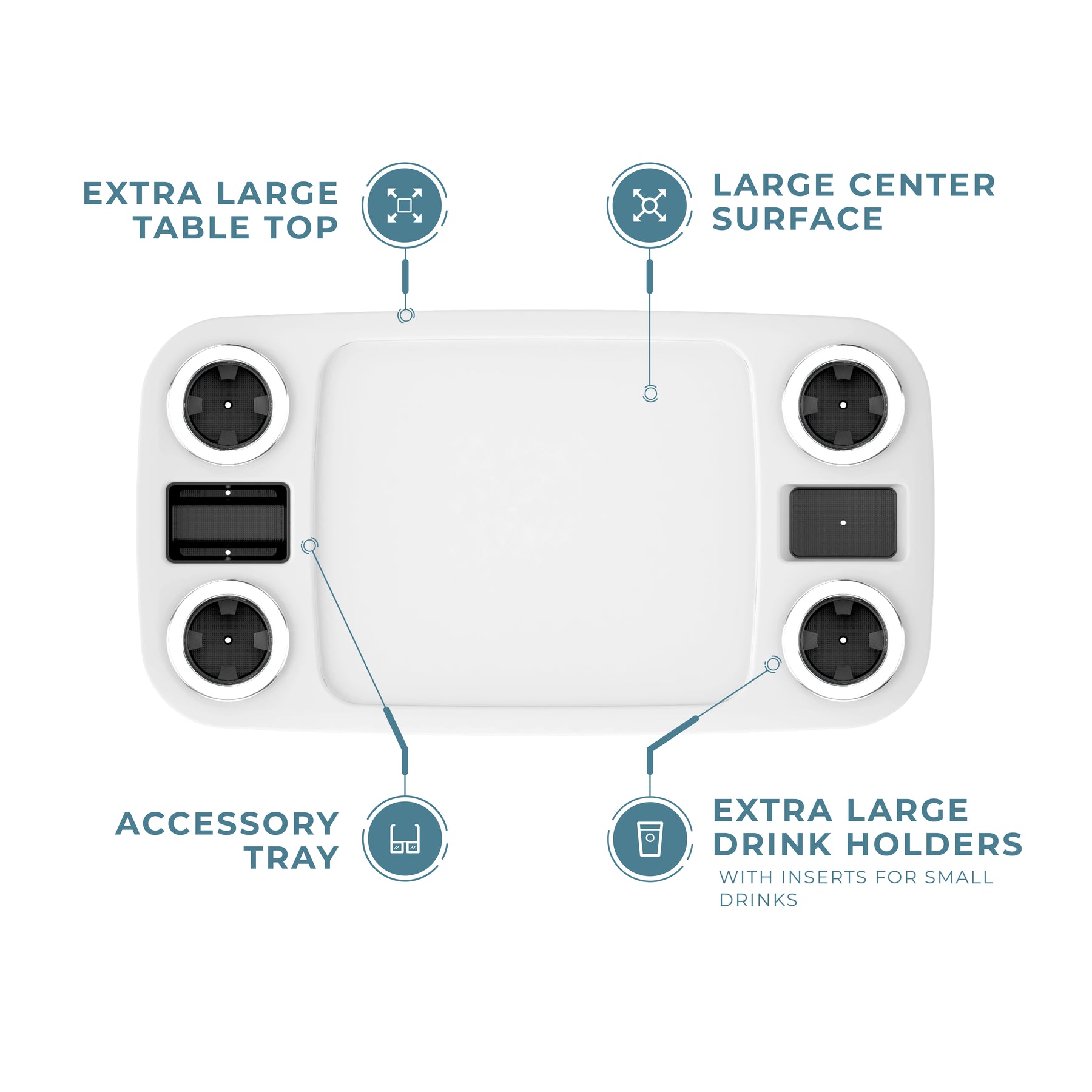 Non-lit Boat Table w/ Drink Holders